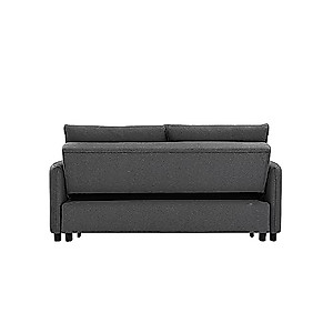 3-In-1 Loveseat Futon Sofa Convertible Queen Size Bed，74.41" Modern Fabric Upholstered Couch w/Pull Out Sofabed, 2 Seater Love Seat Lounge Chaise w/Reclining Backrest, Furniture for Living Room