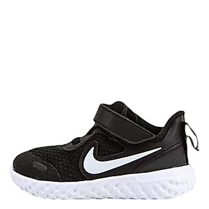 Nike Baby Revolution 5 Velcro Running Shoe, Black/White-Anthracite, 7C Regular US Toddler
