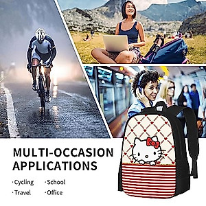 FENTI Cartoon Cute Cat Backpack 17 In Large Capacity Daypack Casual Travel Laptop Backpack for Women Girl