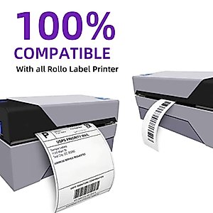 AveneMark 12 Rolls 4" x 2" Direct Thermal Labels for Barcodes Postage Address Shipping Labels Compatible with Rollo & Zebra Desktop Printers Adhesive - 750 Labels/Roll