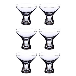 Red Vanilla Samba martini/Dessert Glass (Set of 6), 11 oz, Clear