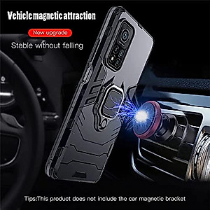 ZMONE Phone Case for Oppo Reno 7 5G Case with Glass Screen Protector [2 Pack] Heavy Duty Dual Layer Military Grade Shockproof Protective Cover with Magnetic Ring Kickstand - Black