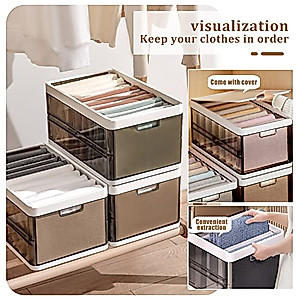 3 Pack Stackable Plastic Storage Bins with lid
