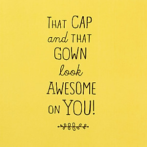 Hallmark Peanuts Graduation Card with Sound (Snoopy, Cap and Gown) & Signature Graduation Card (Every End Is a Beginning Ralph Waldo Emerson Quote)