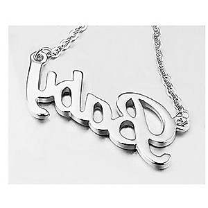 AIHIQI Fashion White Chain Letter Pendant Choker Necklace (Baby Letter)
