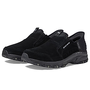 Skechers Women's Hillcrest Sunapee, Black Suede Lycra Trim, 5