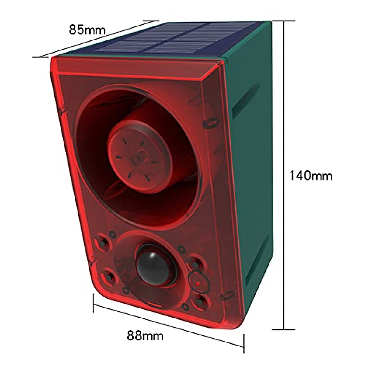 Aolyty Solar Warning Lights with Remote Control, 129DB Sound Solar Strobe Alarm Light Volume Adjustable 3 Modes Motion Sensor Security Light Waterproof for Home Farm Barn Yard Orchard