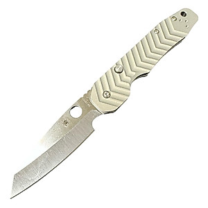 August Engineering Scales for Spyderco Smock Knife C240CFP Compression Lock S30V Classic Texture & Chevron Design (Knife Not Included) AE-1151 AE-1152 (Chevron Aluminum - Silver)