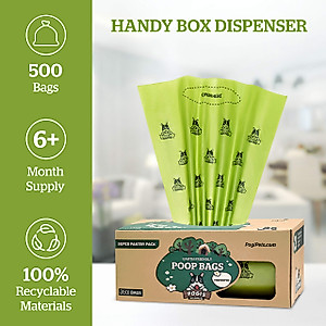 Pogi’s Dog Poop Bags - 500 Unscented Doggie Poop Bags for Yards - Leak-Proof Dog Waste Bags - Ultra Thick, Extra Large Poop Bags for Dogs & Cats (Single Large Roll)