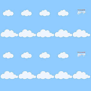 SaktopDeco 2 Pack Cloud Garland White Cloud Felt Banner Cloud Wall Decor Cloud Baby Shower Sky Theme Party Decorations