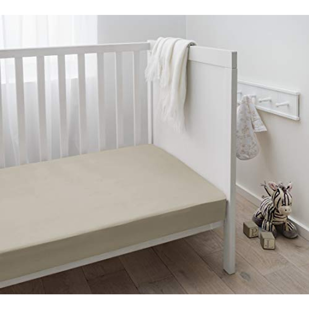 Cuddles & Cribs 2 Pack GOTS Certified Organic Cotton Fitted Crib Sheet - Tan, Owl