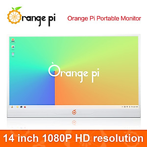 Orange Pi 14 Inch Portable Monitor, 1080P HD Resolution Dual Speakers Multi-Functional Interface IPS LED Backlight Display Panel Compatible with PS3/PS4/ PS5, X-Box, Switch, Pi 800