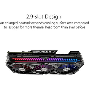 ASUS ROG Strix NVIDIA GeForce RTX 3070 Ti OC Edition Gaming Graphics Card (PCIe 4.0, 8GB GDDR6X, HDMI 2.1, DisplayPort 1.4a, Axial-tech Fan Design, 2.9-Slot, Super Alloy Power II, GPU Tweak II)