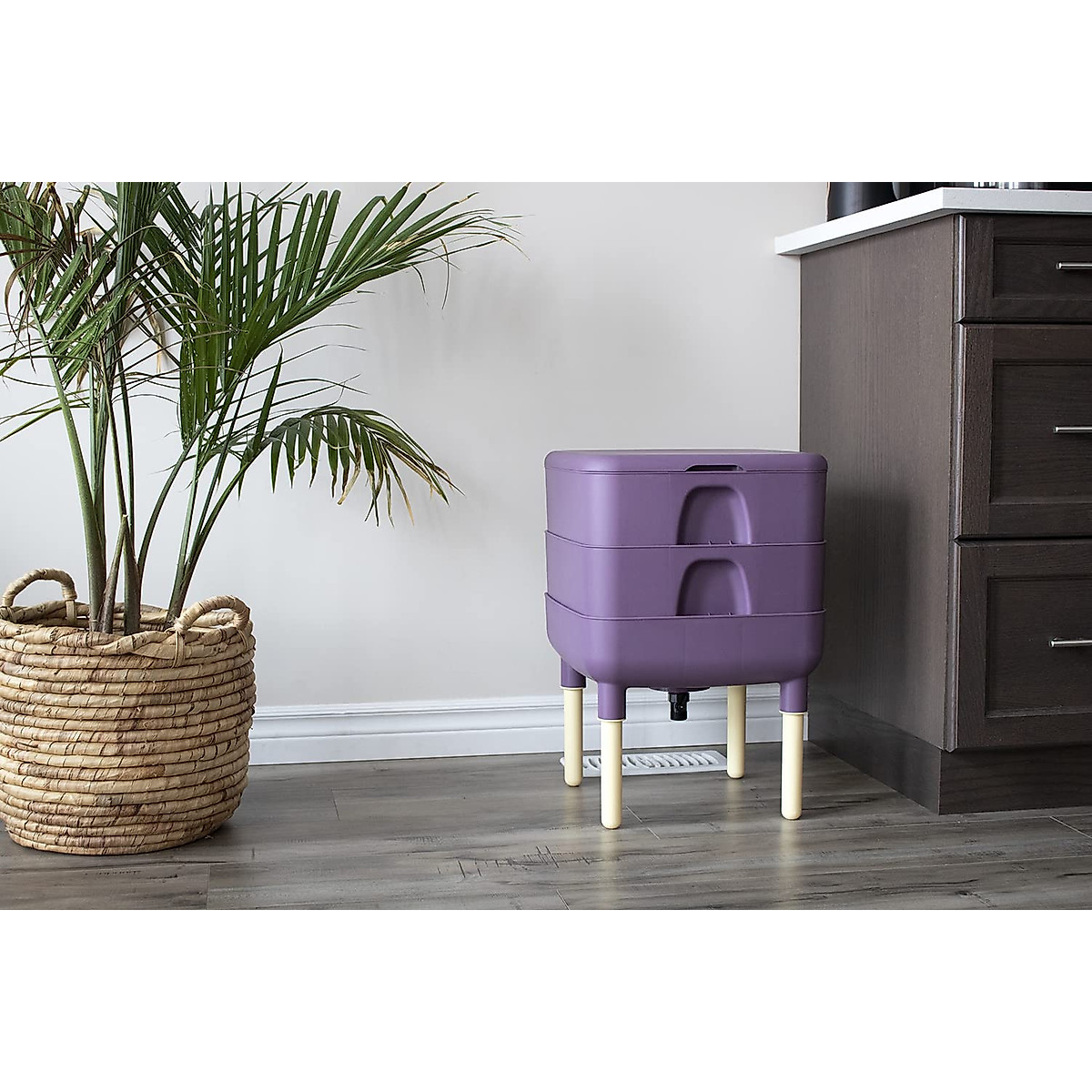 FCMP Outdoor - The Essential Living Composter, 2-Tray Worm Composter, Plum