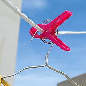 Beach Towel Clips for Chairs - Plastic Clothes Pins for Beach Chairs, Towel Holder Clips, Set of 16, Beach Accessories for Vacation