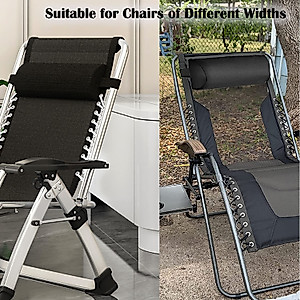 Head Pillow for Lounge Chair Zero Gravity Chair Patio Lawn Recliner Chair, Large Zero Gravity Chair Cushion w/Adjustable Elastic Band, Soft Recliner Head Pillow for Indoor Outdoor