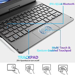 Touch Keyboard for All-New Kindle Fire HD10 Tablet&Fire HD 10 Plus(Only Compatible 11th Generation,2021 Release)10.1"-360° Rotatable Touchpad Keyboard Case,Thin&Protective for Fire HD 10 tablet(2021)
