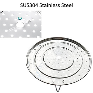 Steamer Rack, 11.81" / 30cm 304 Stainless Steel Removable Legs Multifunction Steaming Stand Holder Rack for Steamer Pot Pans