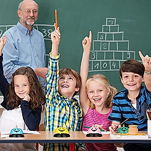 6 Pcs Call Bell Desk Bell for Service 3 Inch Diameter Smile Face Service Bell for Desk School Bell with Metal Anti Rust Construction Front Desk Bell for Hotel Counter Restaurant Office School, 6 Color