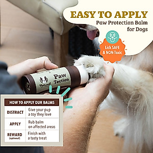 PawTection Balm Stick for Dogs (2oz) All-Natural, Lick-Safe Dog Paw Protector, Moisturizing Dog Paw Balm for Dry, Cracked Pads, Protects Paws from Winter Ice, Salt & Rough Terrain