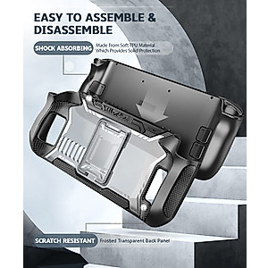 Mumba Blade Series Case for Steam Deck / Steam Deck OLED with Kickstand, TPU Grip Shock Protective Cover Accessories, Heat Dissipation Friendly, Anti-Slip & Anti-Scratch Protector (Black)