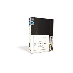 NIV, Journal the Word Bible (Perfect for Note-Taking), Hardcover, Black, Red Letter, Comfort Print: Reflect, Take Notes, or Create Art Next to Your Favorite Verses