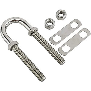 YaeMarine 2-Pack 1/2" Stainless Steel Marine Boat Stern Bow Eye Tie Down U Bolt, Thread Length 2-1/2" Total Length: 4" (Dia. 1/2" x 4" Total Length)