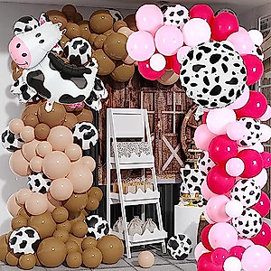 Cow Gender Reveal Balloon Garland kits,Cowboy or Cowgirl Western Gender Reveal Party Supplies for Cow Themed Baby Shower Farm Animals Birthday Party Decorations
