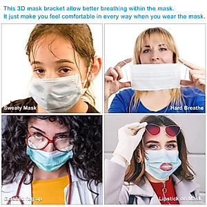 labato 3D Bracket Mask Insert Breathe Cup for Breathing Room, Silicone Mask Guard Face Mask Frame Cool Mask Cups Under Mask, Turtle Mask Spacer Nose Mouth Shield Mask Accessories for All Masks, 5PCS