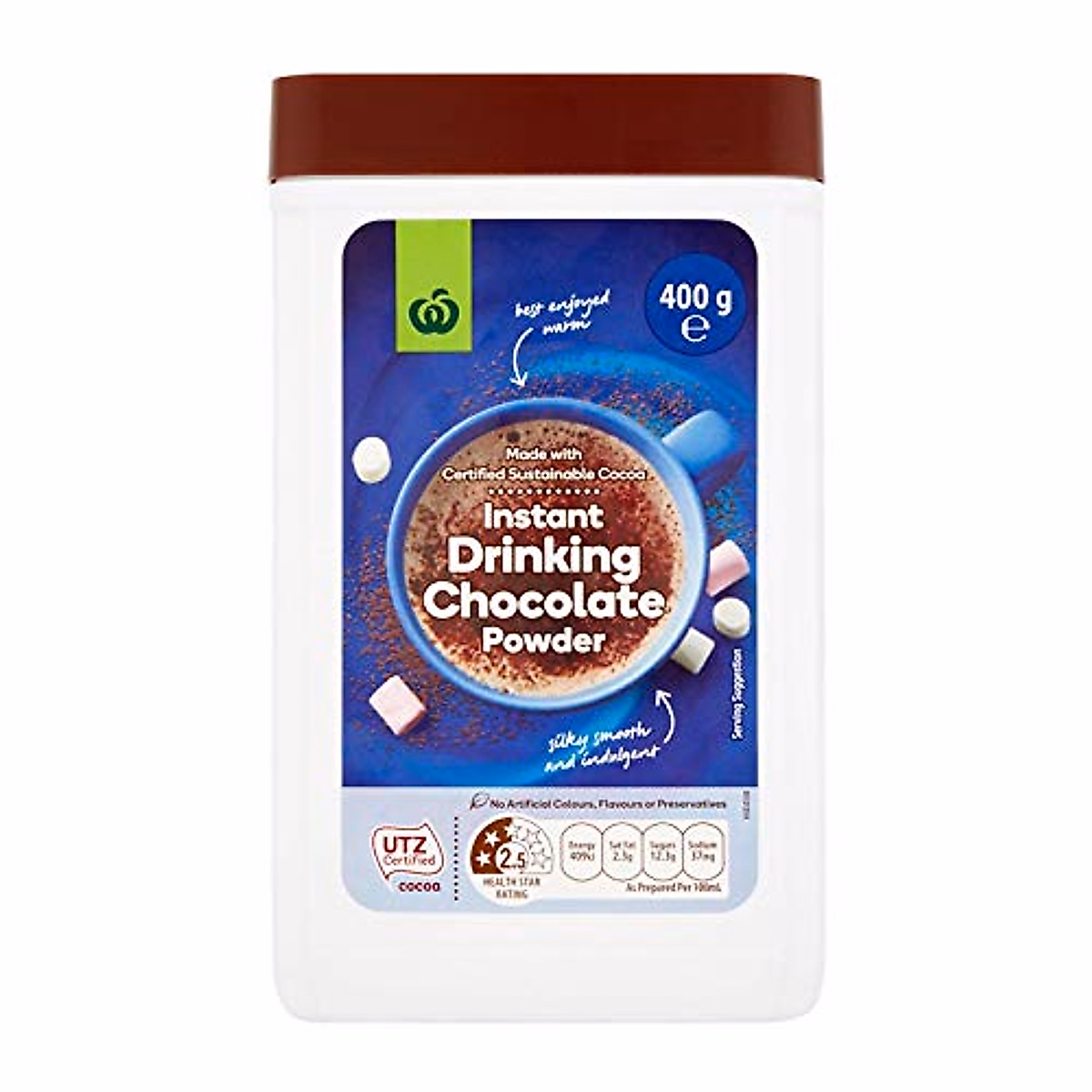 Woolworths Instant Chocolate Powdered Drink 400G - For a delicious hot chocolate that you can make in minutes, it has to be Woolworths Instant Chocolate Powdered Drink.