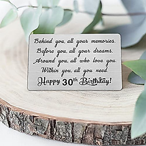 30th Year Old Happy Birthday Gifts, Funny 30th Birthday Gifts for Women Men Him Her, Engraved Wallet Insert Card Decorations Present