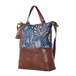 Mona B Amelia Upcycled Recycled Durrie Vegan Tote Handbag with RFID Blocking