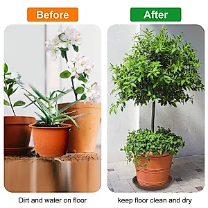 TITE Plant Saucer 16 inch,Heavy Large Planter Durable Thicker Plastic Plant Trays for Indoors and Outdoor,Plant Saucer Drip Trays,Brown (16 inch,Brown) Pack of 3