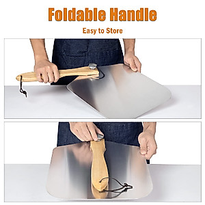 SHINESTAR 5 Piece Pizza Making Kit, 12" Round Baking Stone, Wooden & Metal Pizza Peel, Cutter & Server Included, Pizza Stone Set for Grill, Oven