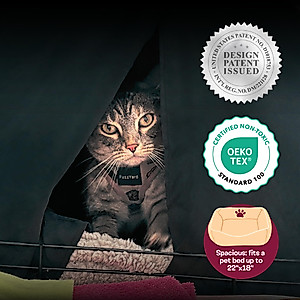 The Original Patented Cozy Pet Bed: Calming Dog Bed & Cat Bed Den for Indoor Cats | Portable Pet Cave Bed & Tent for Small Dogs | Ideal Dog and Cat Tent Bed for Anxiety Relief and Comfort