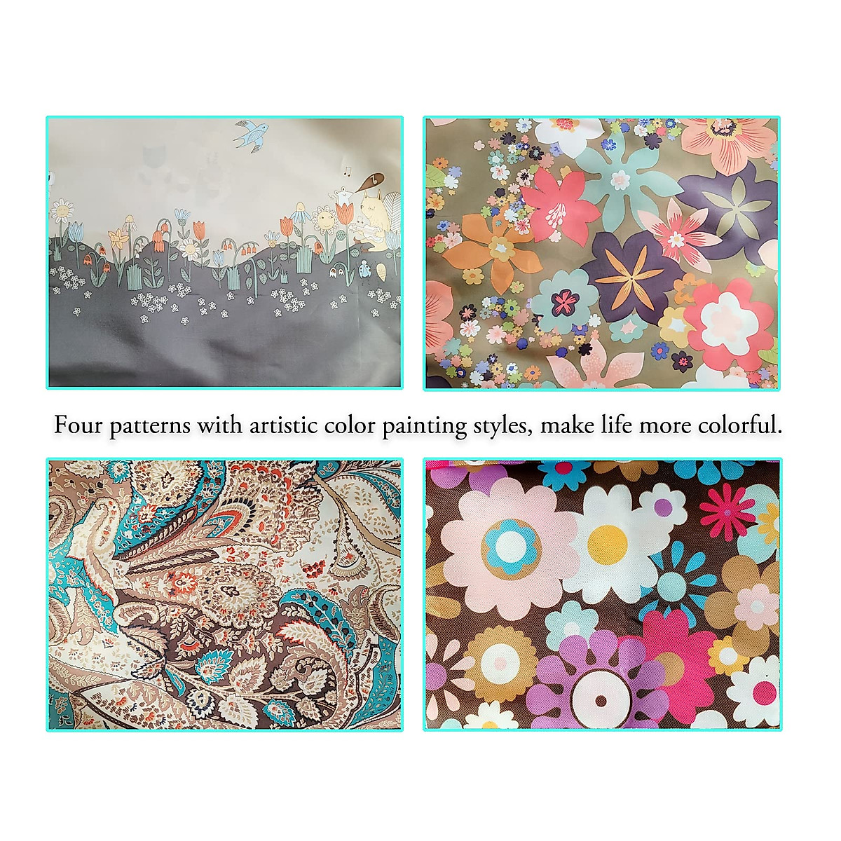 Found Notice Artistic Painting Style Reusable Grocery Bags - Foldable, Durable, and Easy to Clean - Perfect for Shopping, Travel, and Kitchen Groceries Gift Tote Bag - Set of 4