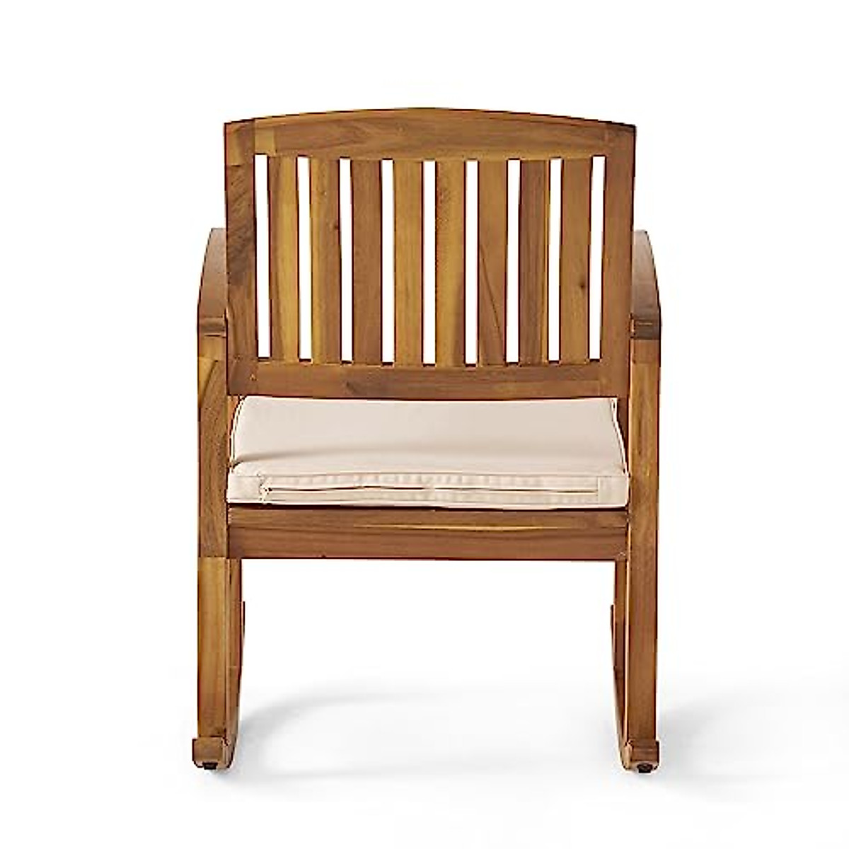 Christopher Knight Home Selma Acacia Rocking Chair with Cushion, Teak Finish