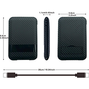 Cable-Card USB C to C Charging/Data Transfer Cable with 3 Connectors Adapter Type C to USB A/Micro USB/Light 8P Adapter Compatible with iOS/Micro USB and Type-C Devices