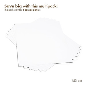 Elan Cotton Canvas Panels 20x24, 6-Pack Canvas Boards for Painting, Painting Canvas, Canvases for Painting, Art Board Bulk, Art Canvas Board, Blank Canvas Panel, Plain Canvas Board Art Canvas Panels