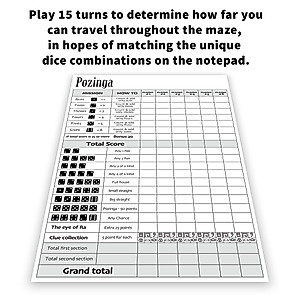 Yahtzee Pozinga Board Game for the whole Family | Dice Scoreboard Pawns and Playing Cards