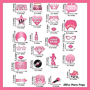 Last Disco Bachelorette Party Decorations 25pcs Last Disco Bachelorette Photo Booth Props Hot Pink Cowgirl Last Disco Bachelorette Party Favors for Bride to Be, Bridal Shower