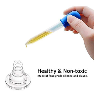 Benvo 8 Pack Liquid Dropper Silicone and Plastic Droppers Pipettes with Bulb Tip Eye Dropper 5ml for Gummy Bear Mold and Candy Molds Gelatin Maker, Oil Science, Crafts Projects (with Cleaning Brush)