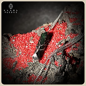 Handcrafted Crystal Pendant & Necklace; Spiritual Healing Crystal Necklace Pendant; Crystal Jewellery Protection Necklace (Rose Quartz, Amethyst, Green Aventurine, & Black Obsidian Double Point