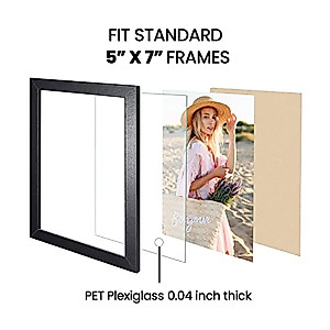 LaVie Home 10 Pack of 5" x 7" PET Sheet/Plexiglass Panels 0.04" - Quality Shatterproof, Lightweight, and Affordable Glass Alternative. Use for Crafting Projects, Picture Frames, Protective Film