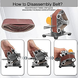 Electric Mini Belt Sander Polishing-Grinding Sharpener, 13 x 1.2inch Power 7 Adjustable Speed Multifunctional Mini Bench Belt Grinder Kit for Metal Knife Wood Polishing