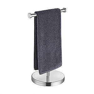 KES Towel Rack T-Shape Hand Towel Holder Stand Total Height 17" SUS304 Stainless Steel for Bathroom Vanity Countertop Brushed Finish, BTH208S20-2