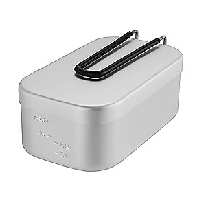 Bento Box Set, Japanese Aluminum 304 Stainless Steel Lunch Box Outdoor Heated Lunch Box with Lid with Handle Camping Travel Cooking Food Box Bento Box 17cm x 10cm x 6.5cm/6.69" x 3.94" x 2.56"