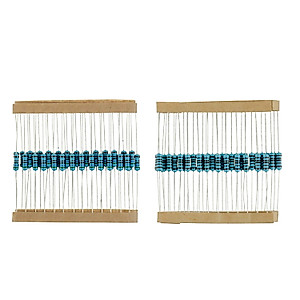 BOJACK 1000 Pcs 25 Values Resistor Kit 1 Ohm-1M Ohm with 1% 1/2W Metal Film Resistors Assortment