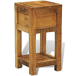 Festnight Solid Wood Display Side End Table Nightstand with 1 Drawer