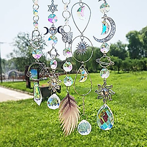 5 PCS Crystal Sun Catcher Pendant Hanging Ornament Decoration Crystal Ball Prism Rainbow Suncatchers for Windows Home Garden Decoration